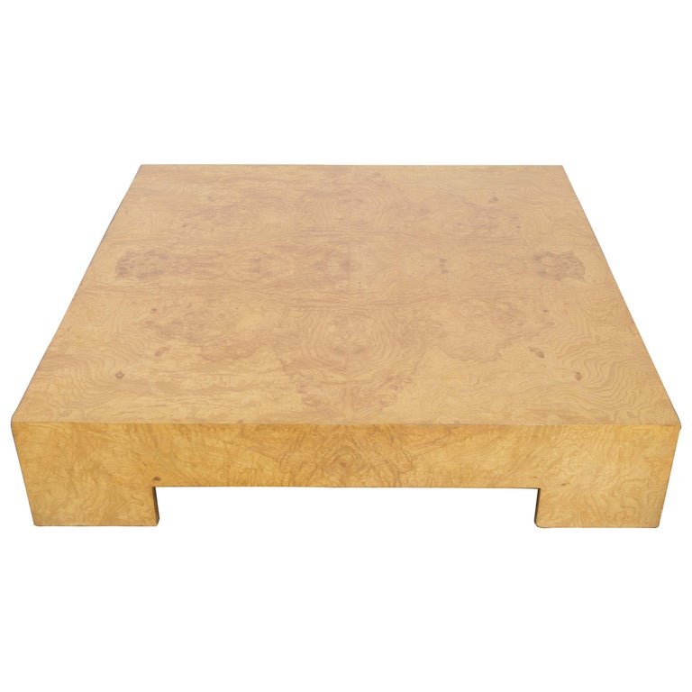 Milo Baughman Burlwood Square Coffee Table, USA for Thayer Coggin at ...
