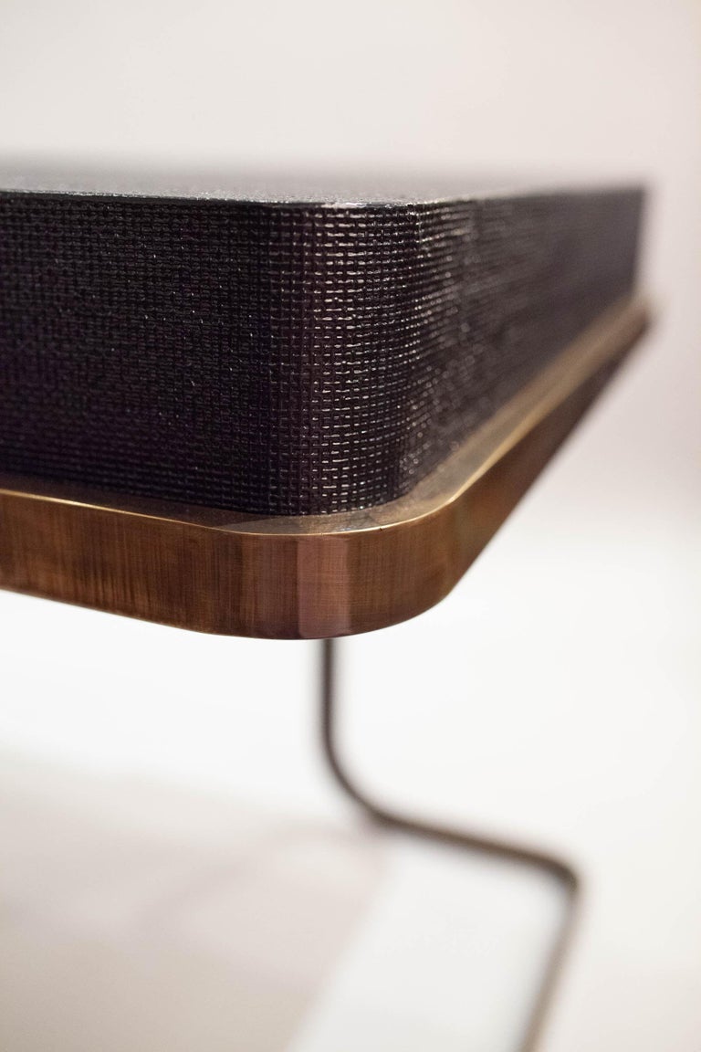 Mid Century Modern Chrome and Lacquered Raffia Desk at 1stDibs