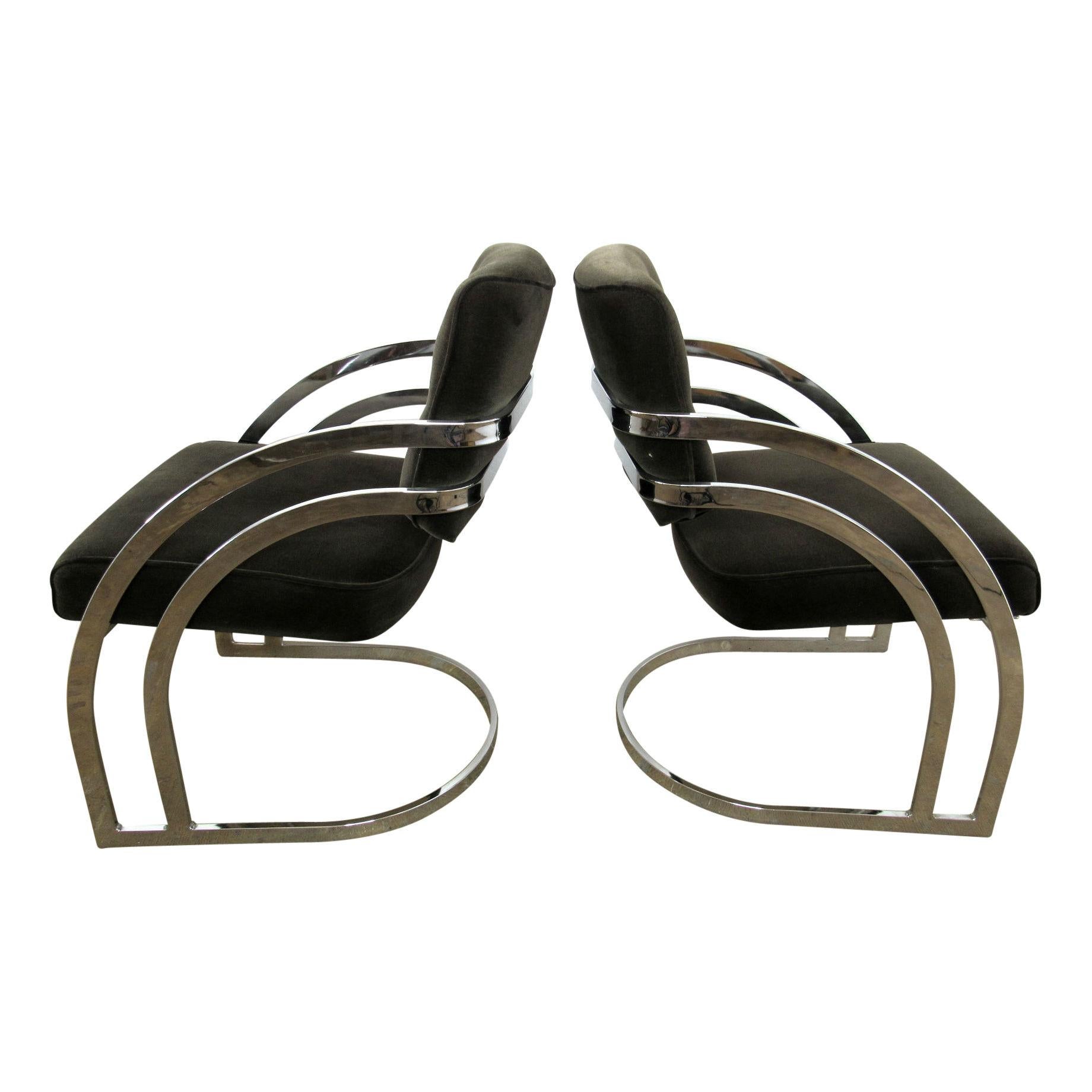 Milo Baughman Chrome Chairs at 1stDibs