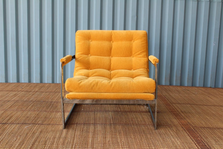 Milo Baughman Chrome Lounge Chair at 1stDibs