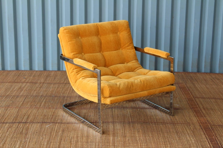 Milo Baughman Chrome Lounge Chair at 1stDibs
