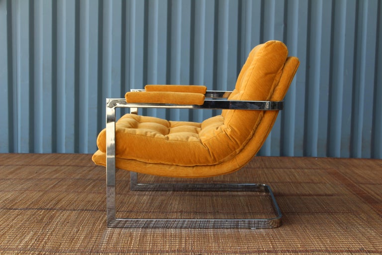 Milo Baughman Chrome Lounge Chair at 1stDibs