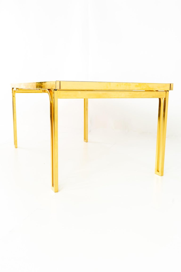 Milo Baughman Design Institute America MCM Brass Glass Expanding Dining ...