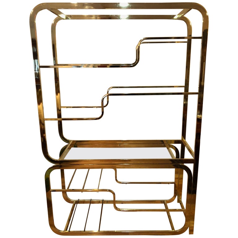 Milo Baughman Brass Etagere