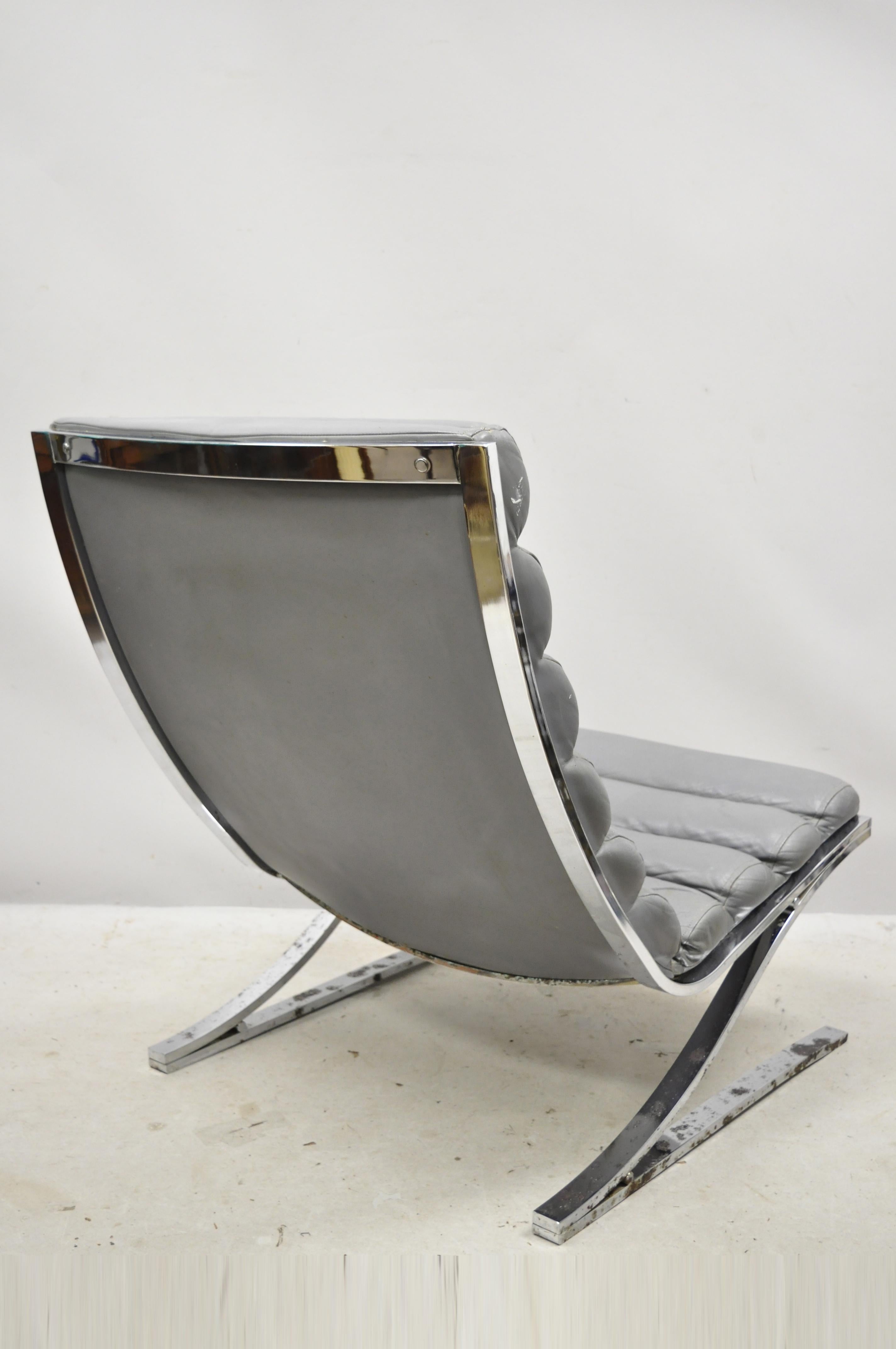 George Mulhauser Design Institute America DIA Chrome Leather Lounge ...