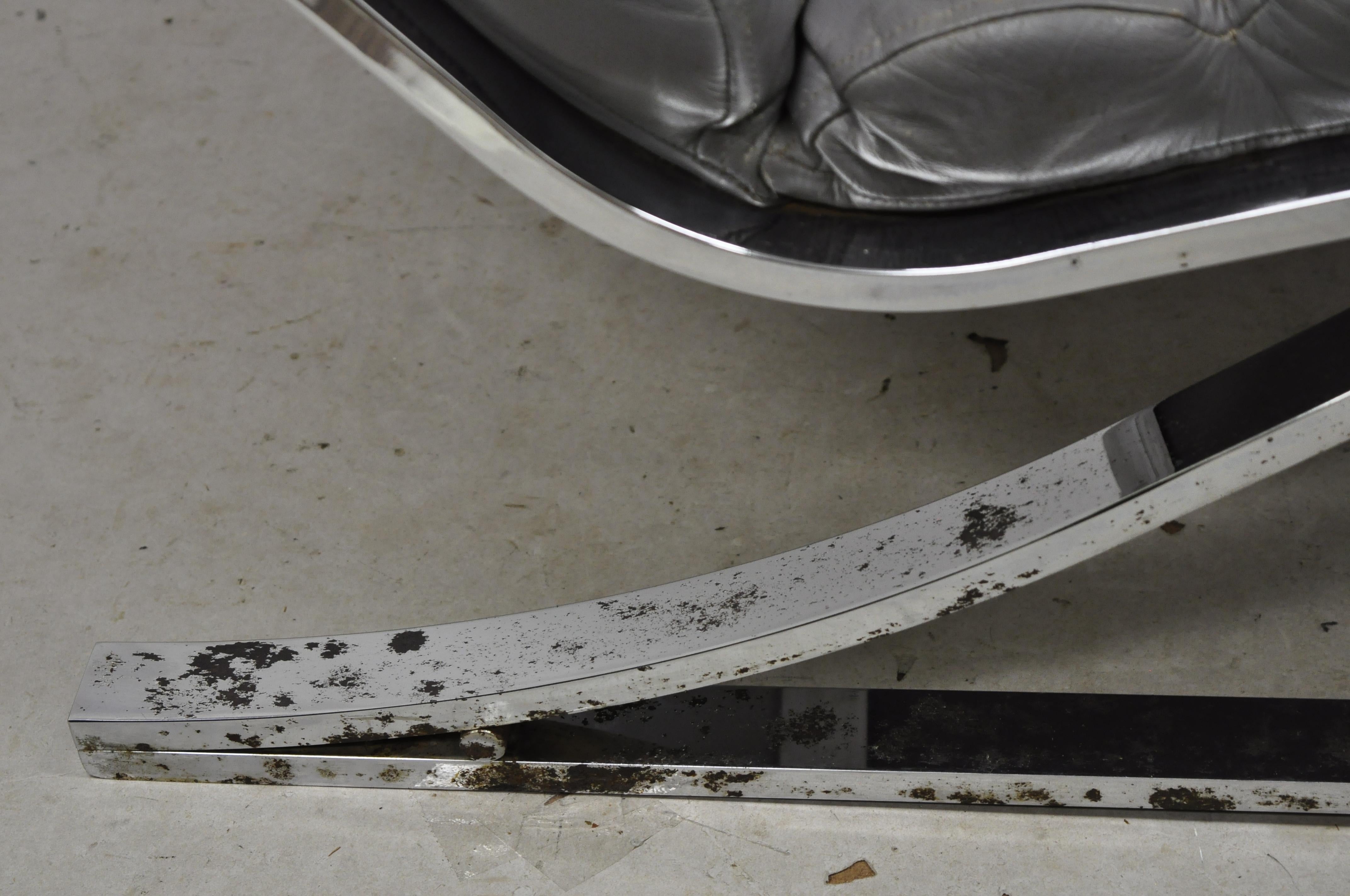 George Mulhauser Design Institute America DIA Chrome Leather Lounge ...