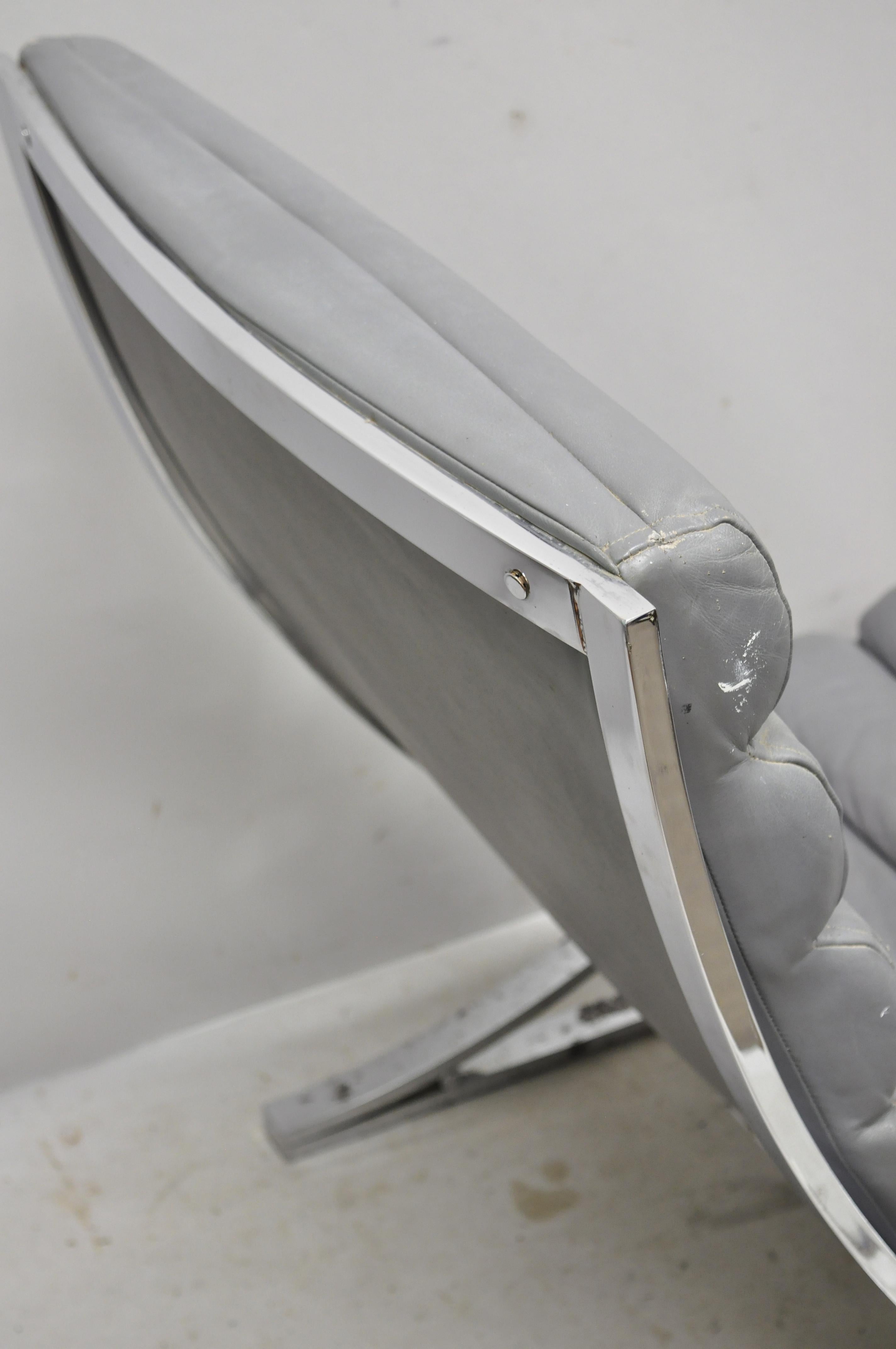 George Mulhauser Design Institute America DIA Chrome Leather Lounge ...