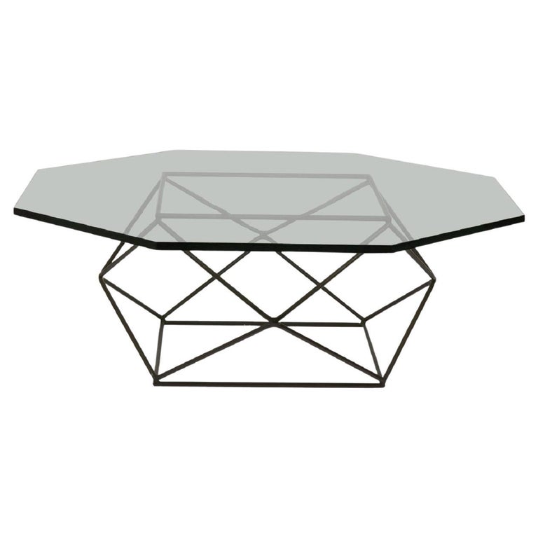 Milo Baughman for Directional Bronze and Glass Geometric Cocktail ...