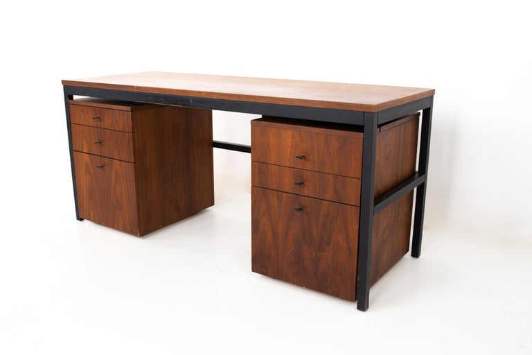 Milo Baughman for Directional Mid Century Parsons Writing Desk with ...