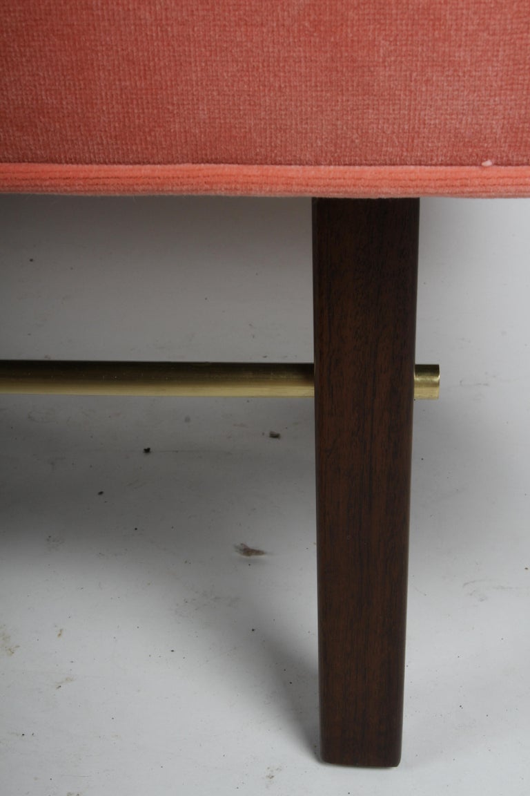 Milo Baughman for James Inc. 5 foot Tufted Bench with Holly Hunt Velvet ...