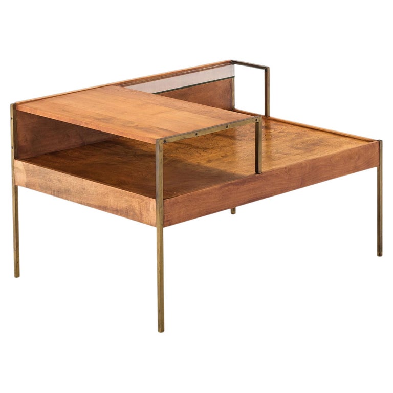 Milo Baughman for Murray Furniture Maple and Brass Coffee Table, c ...