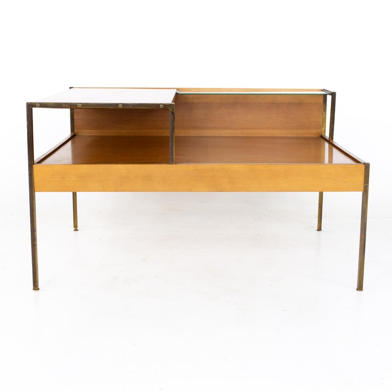Milo Baughman for Murray Furniture Mid Century 2 Tier Corner Side Table ...