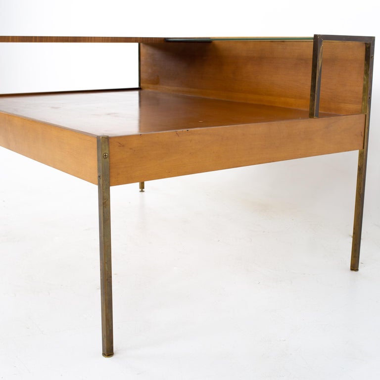 Milo Baughman for Murray Furniture Mid Century 2 Tier Corner Side Table ...