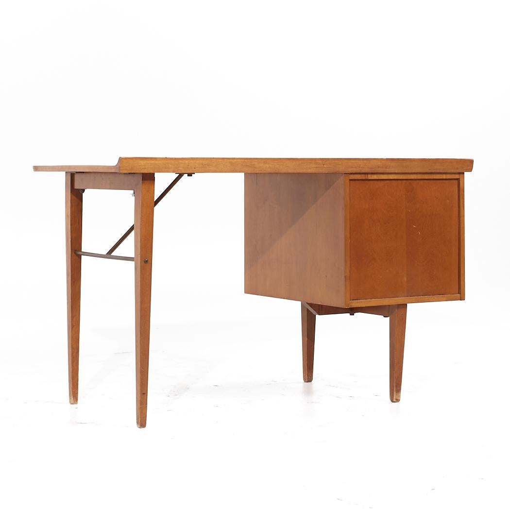 Milo Baughman for Murray Mid Century Maple and Brass Desk For Sale at ...