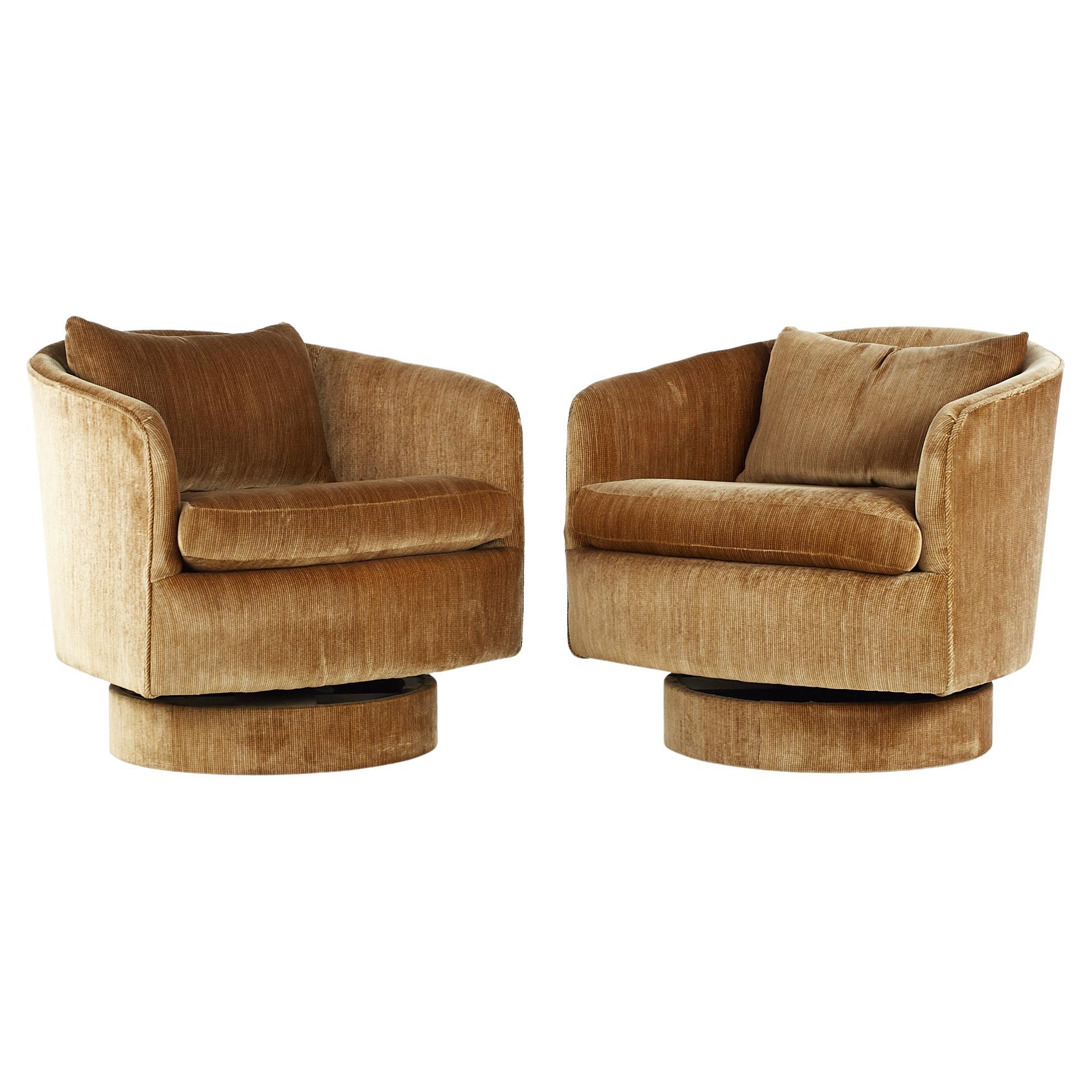 Thayer Coggin Swivel Scallop Shape Back Tilt Rocking Lounge Chair For ...