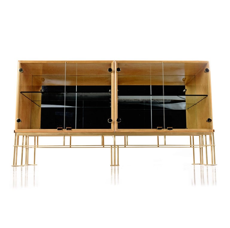 Milo Baughman for Thayer Coggin Maple Credenza with custom made Metal ...