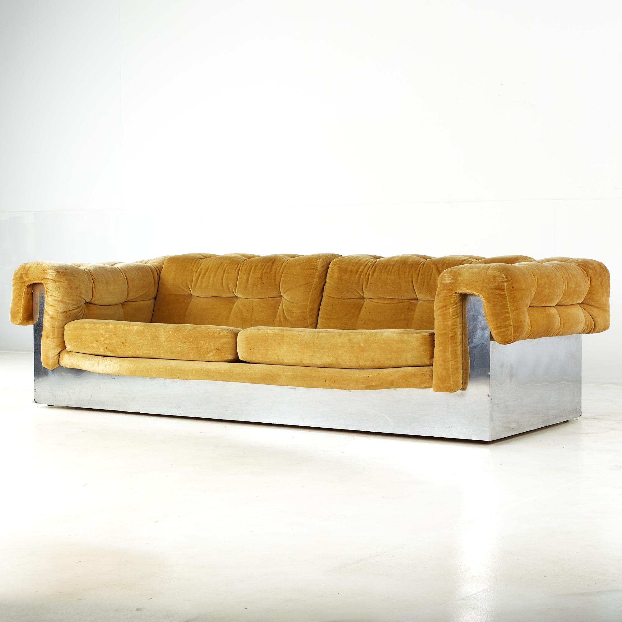 Milo Baughman for Thayer Coggin Mid Century Chrome Sofa For Sale at ...
