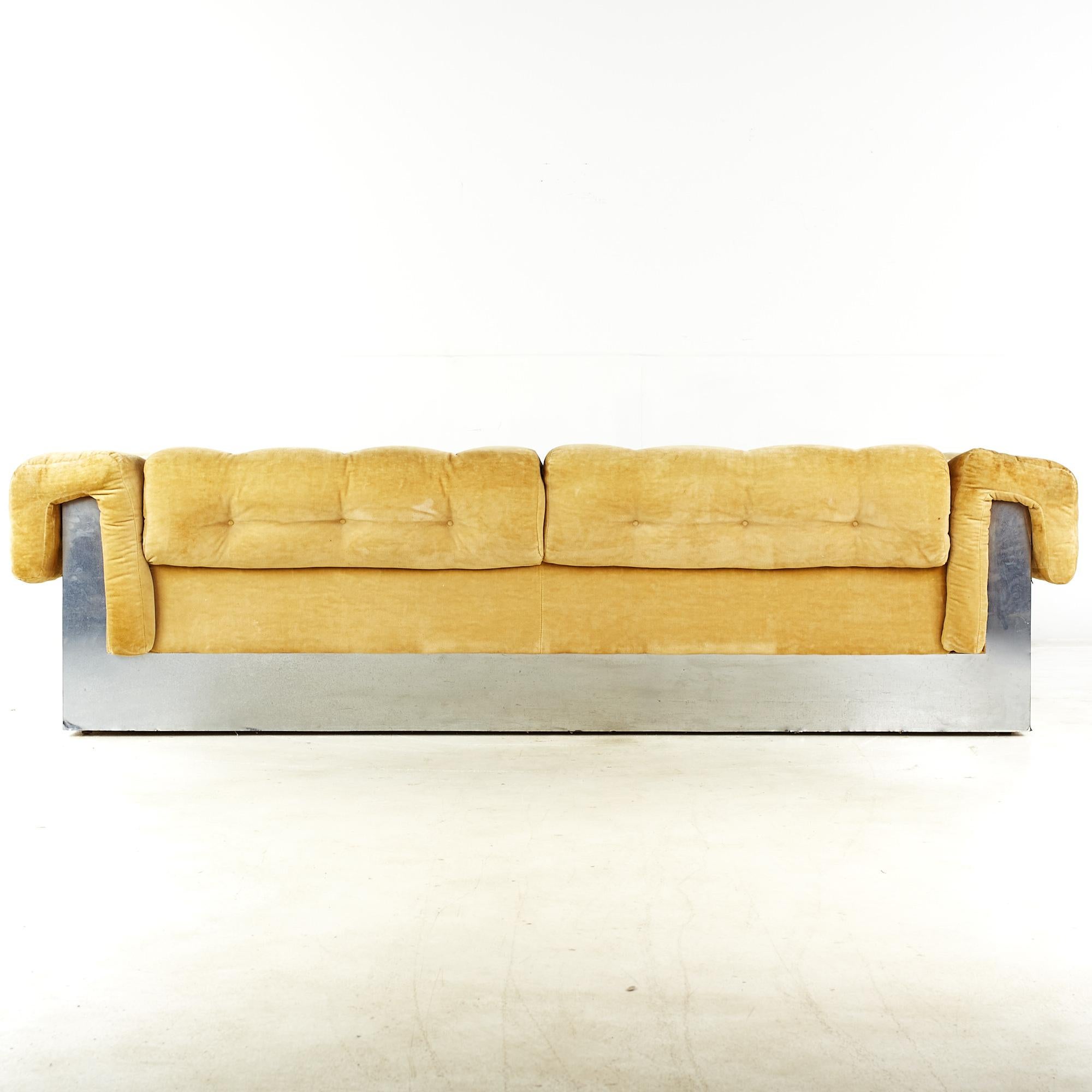 Milo Baughman for Thayer Coggin Mid Century Chrome Sofa For Sale at ...
