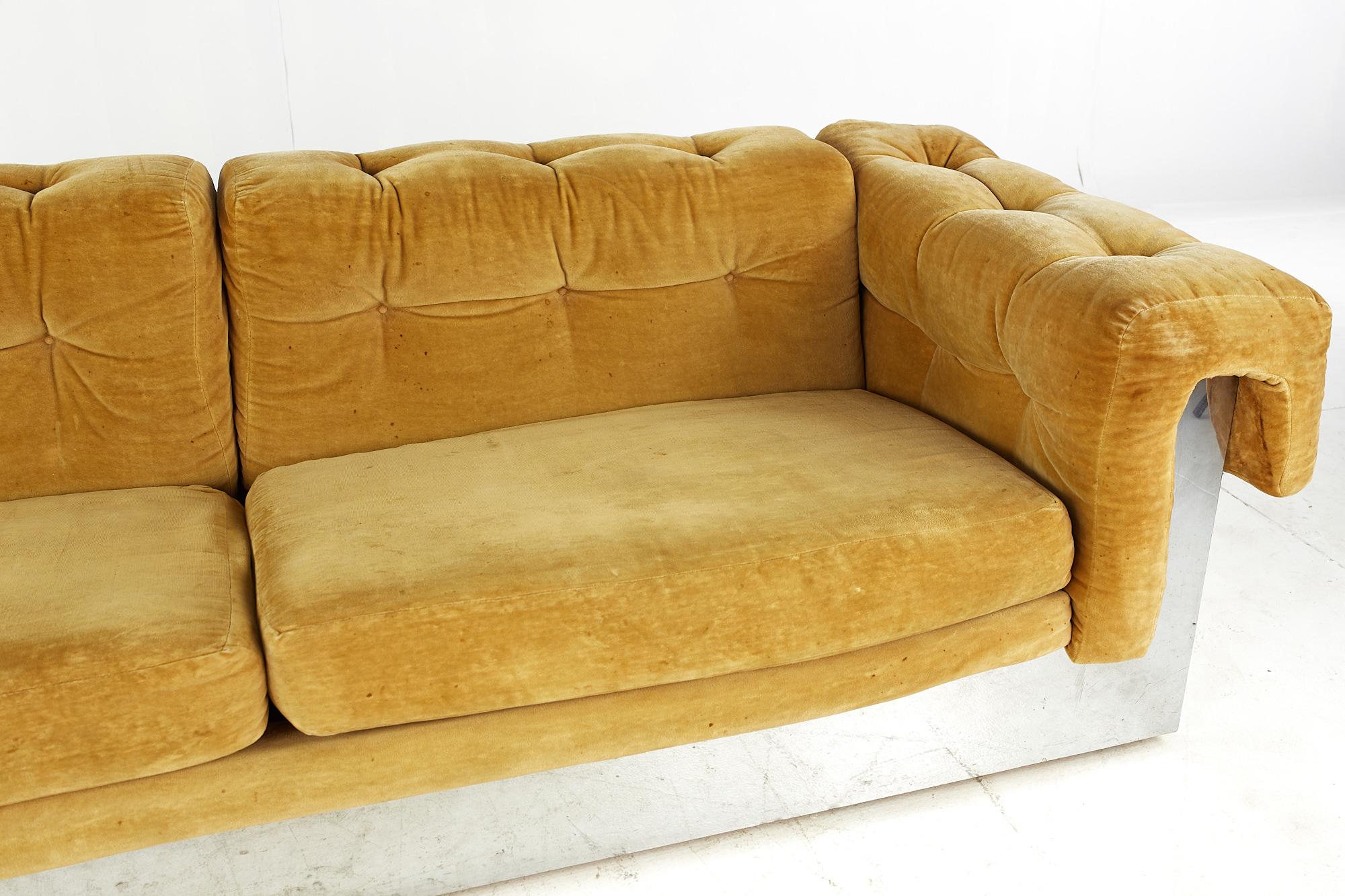 Milo Baughman for Thayer Coggin Mid Century Chrome Sofa For Sale at ...