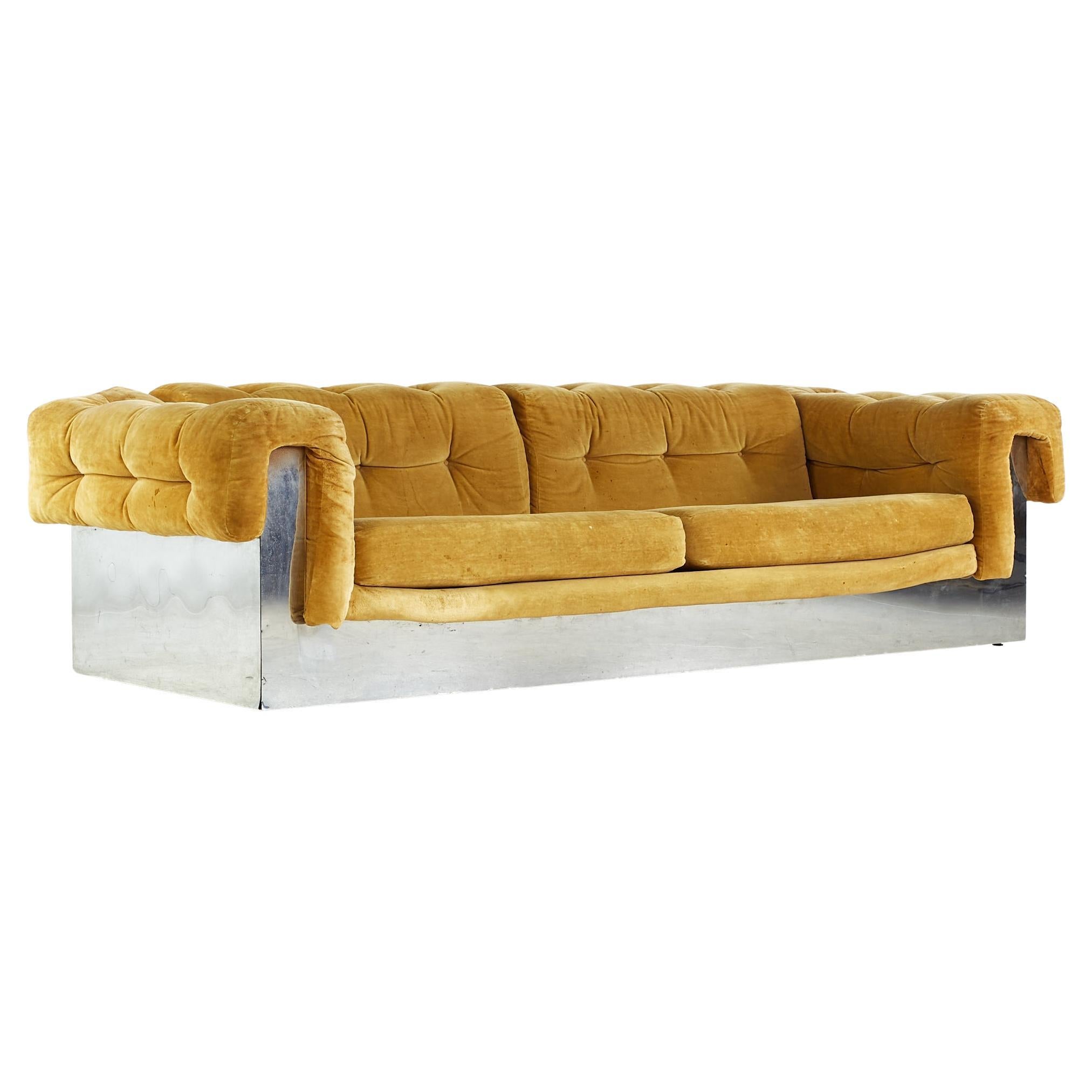 Milo Baughman for Thayer Coggin Mid Century Chrome Sofa For Sale at ...