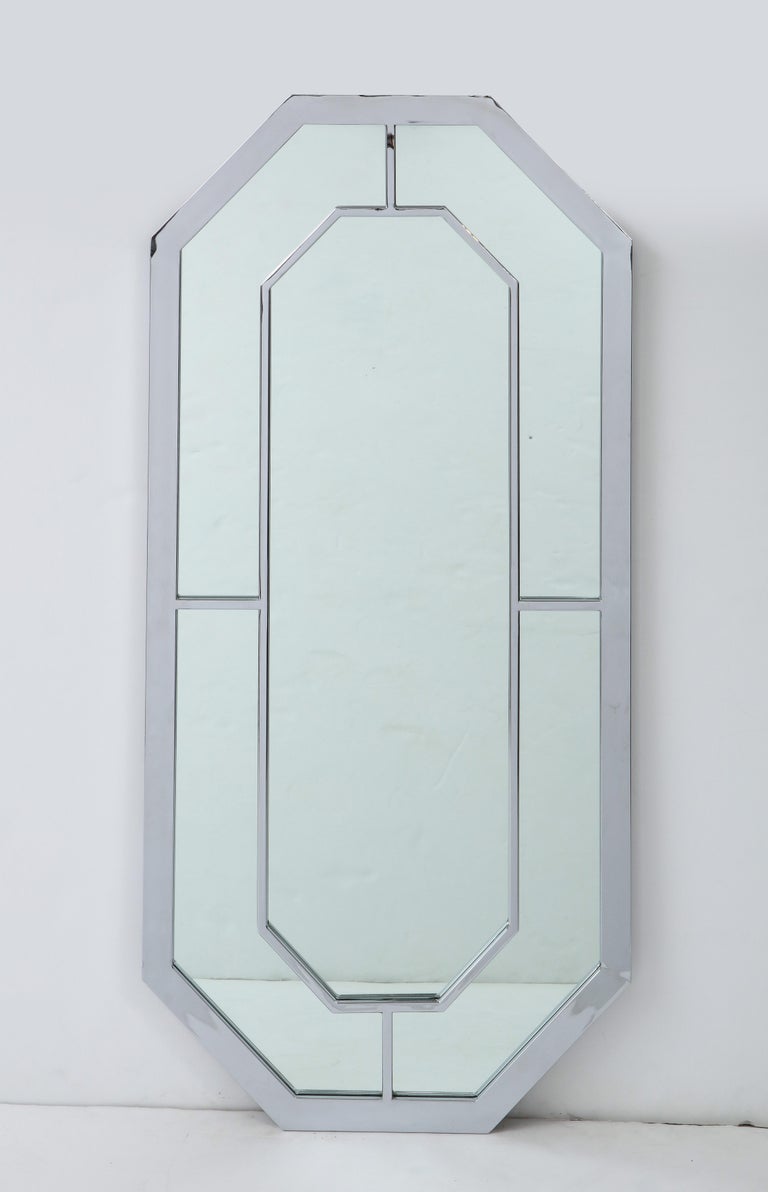 1970’s Octagonal Chrome Mirror And Console For Sale at 1stDibs