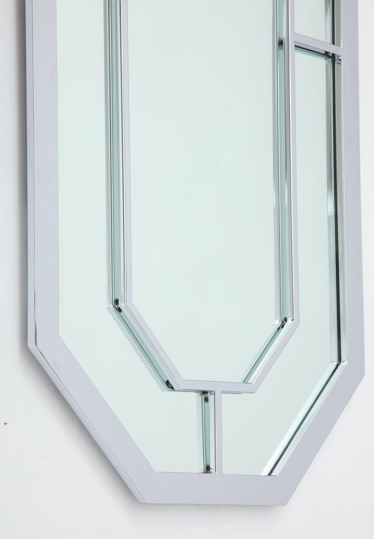 1970’s Octagonal Chrome Mirror And Console For Sale at 1stDibs