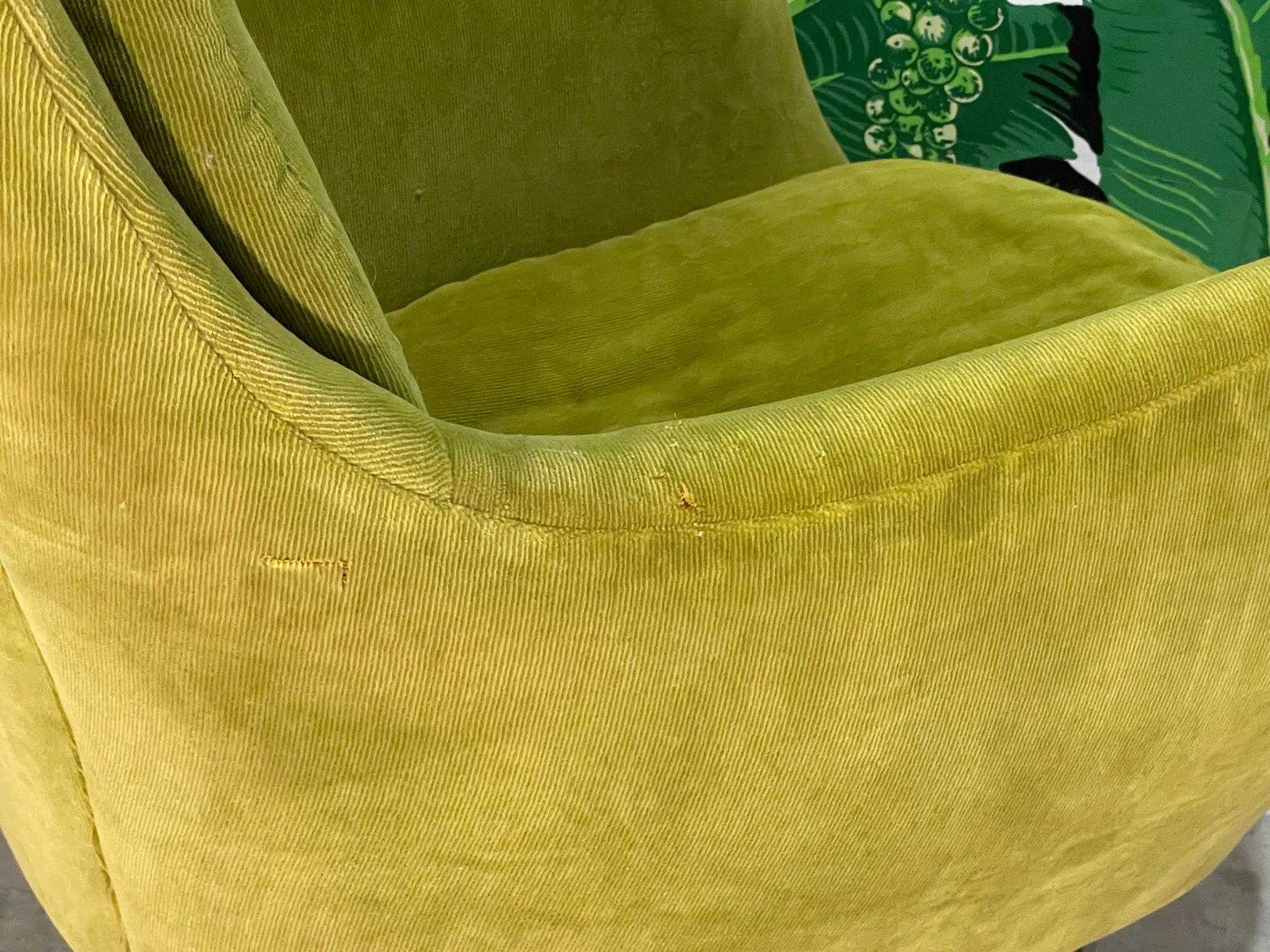 Milo Baughman for Thayer Coggin Plush Mod Swivel Lounge Chair For Sale at 1stDibs