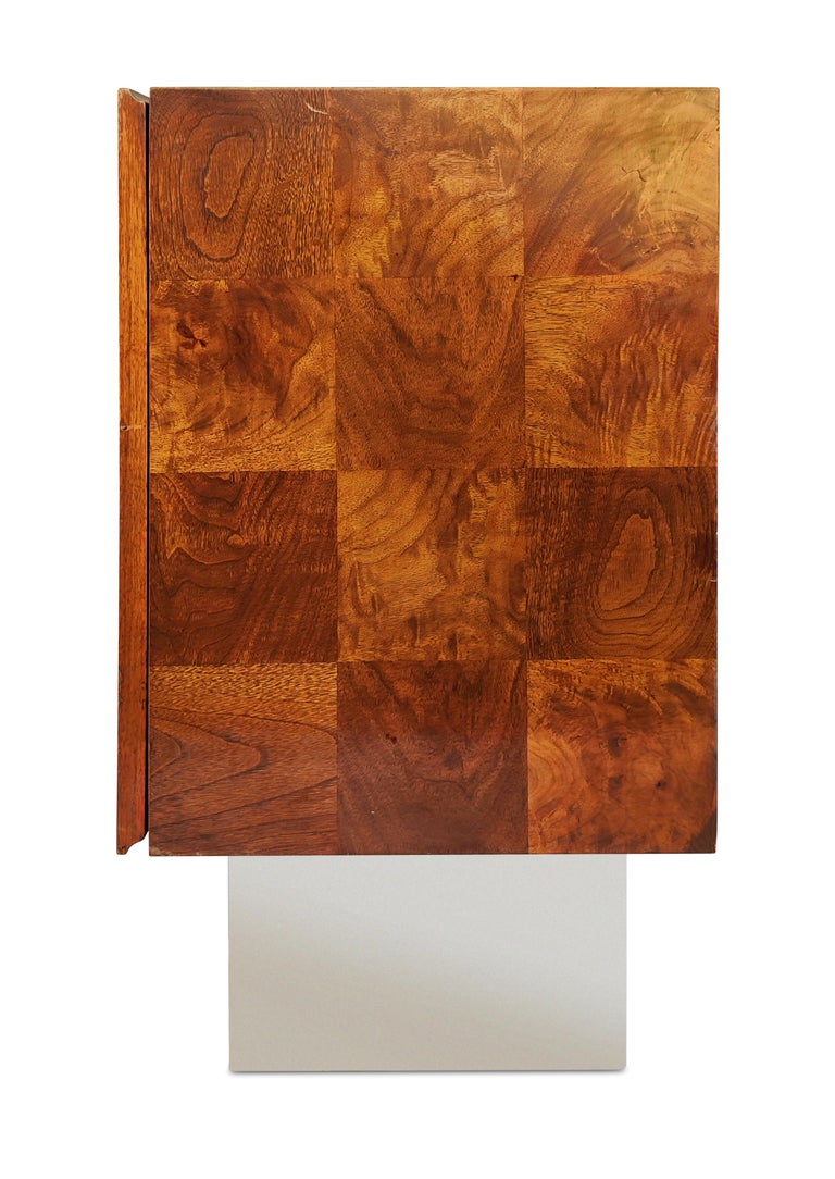 Milo Baughman for Thayer Coggin Walnut Burl Patchwork 3 Door Credenza ...