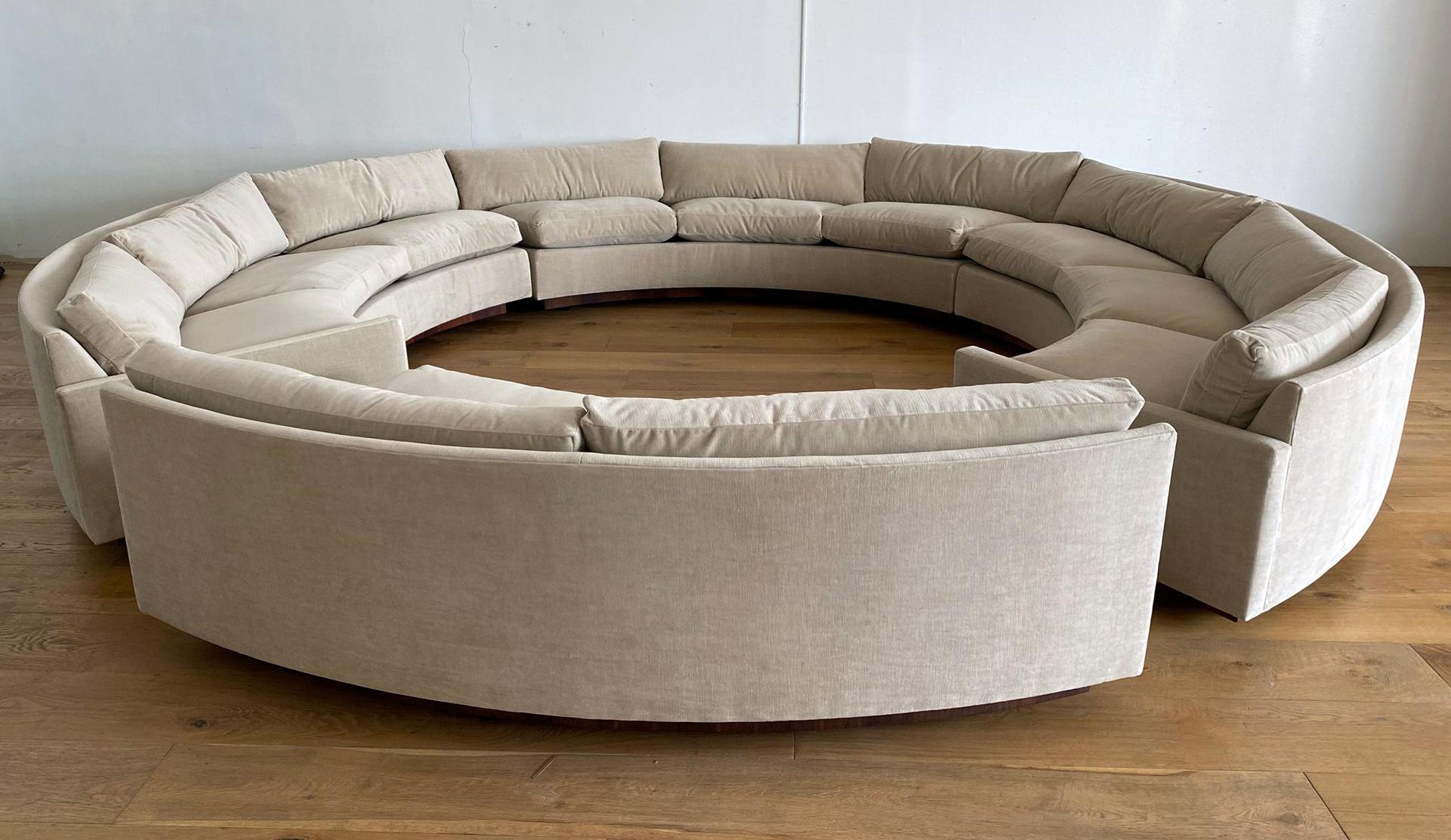 Milo Baughman Full Circular Pit Sofa for Thayer Coggin on Rosewood Base ...