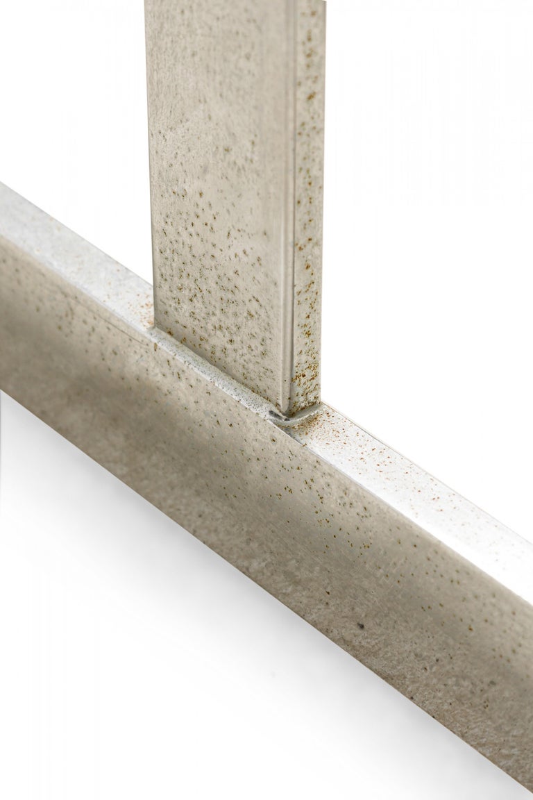 Milo Baughman Glass and Polished Chrome Plated Tube Console Table For ...