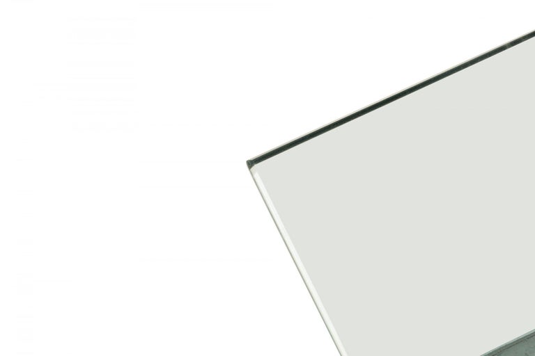 Milo Baughman Glass and Polished Chrome Plated Tube Console Table For ...