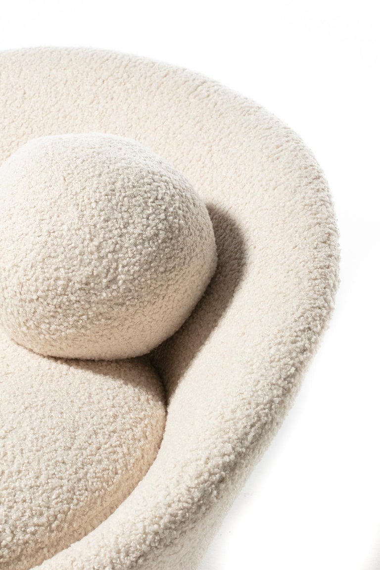 Milo Baughman Style Monumental Satellite Chair in Soft Ivory White ...