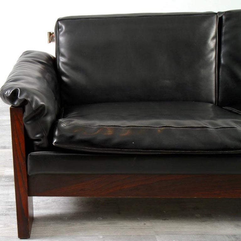 Milo Baughman Rosewood and Naugahyde Case Sofa for Thayer Coggin at ...