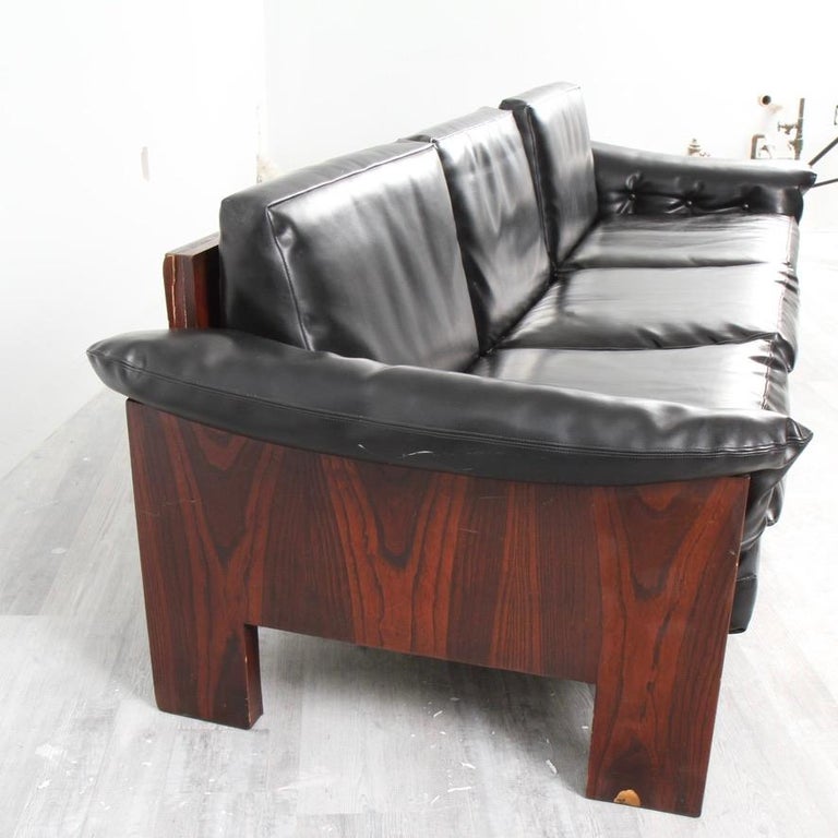 Milo Baughman Rosewood and Naugahyde Case Sofa for Thayer Coggin at ...