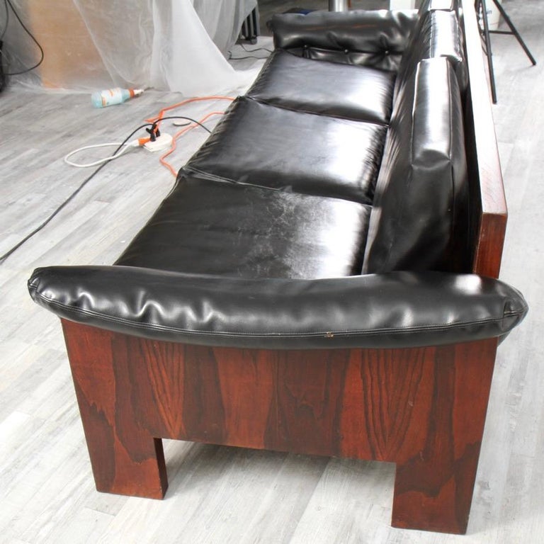 Milo Baughman Rosewood and Naugahyde Case Sofa for Thayer Coggin at ...