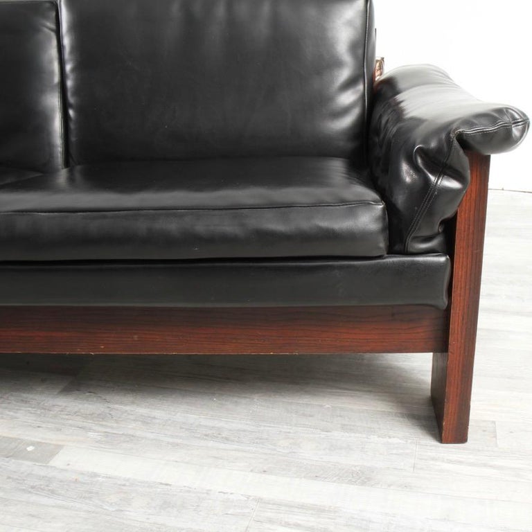 Milo Baughman Rosewood and Naugahyde Case Sofa for Thayer Coggin at ...