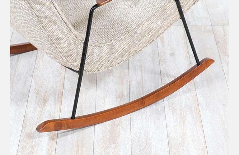 Milo Baughman "Scoop" Iron and Walnut Rocking Chair for Thayer Coggin ...