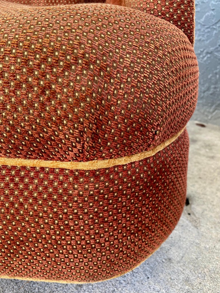 Milo Baughman Sculptural Barrel Velvet Rocking Tilt Swivel Chairs, Set ...