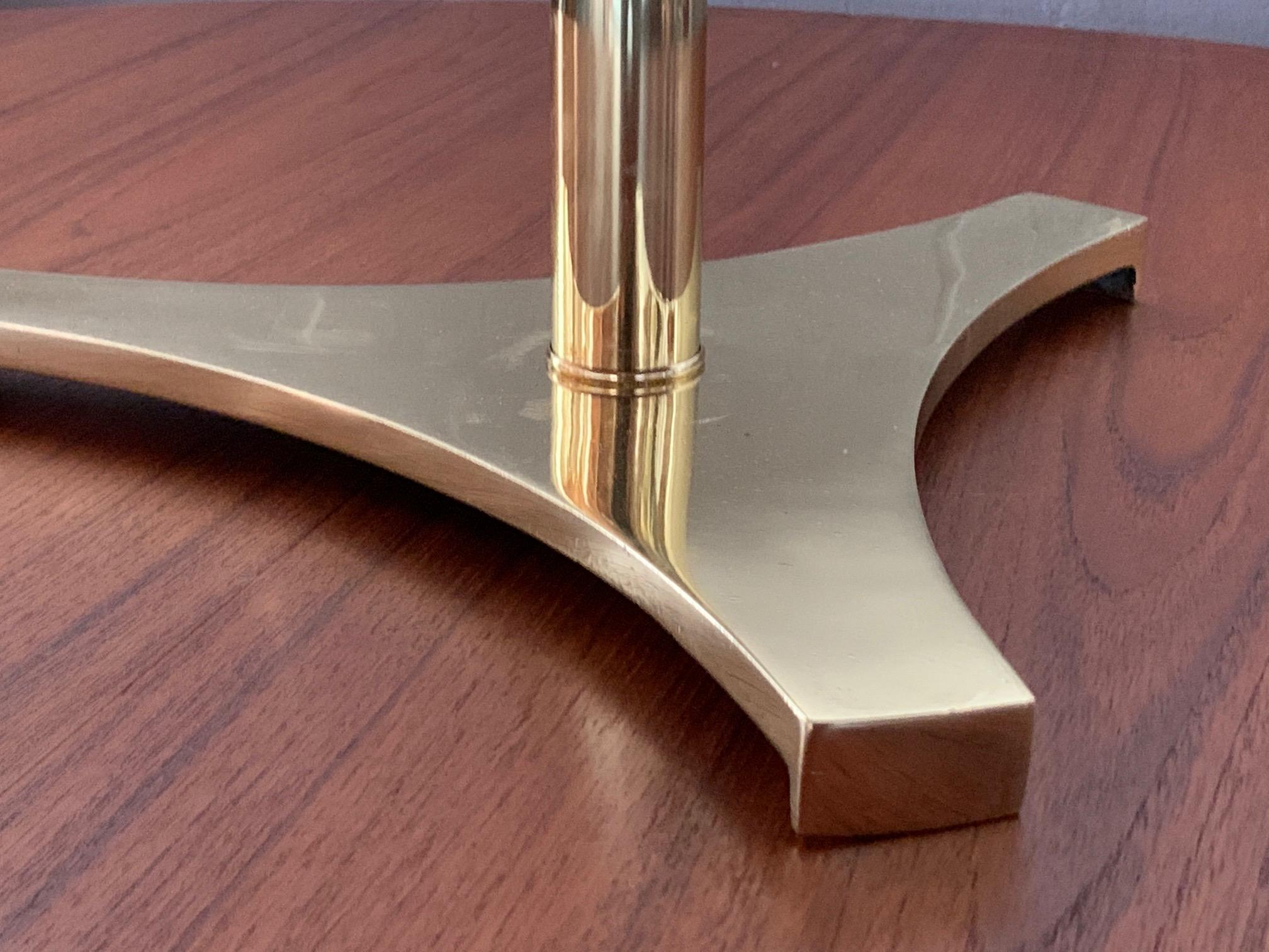 Milo Baughman Side Table with Brass Base at 1stDibs
