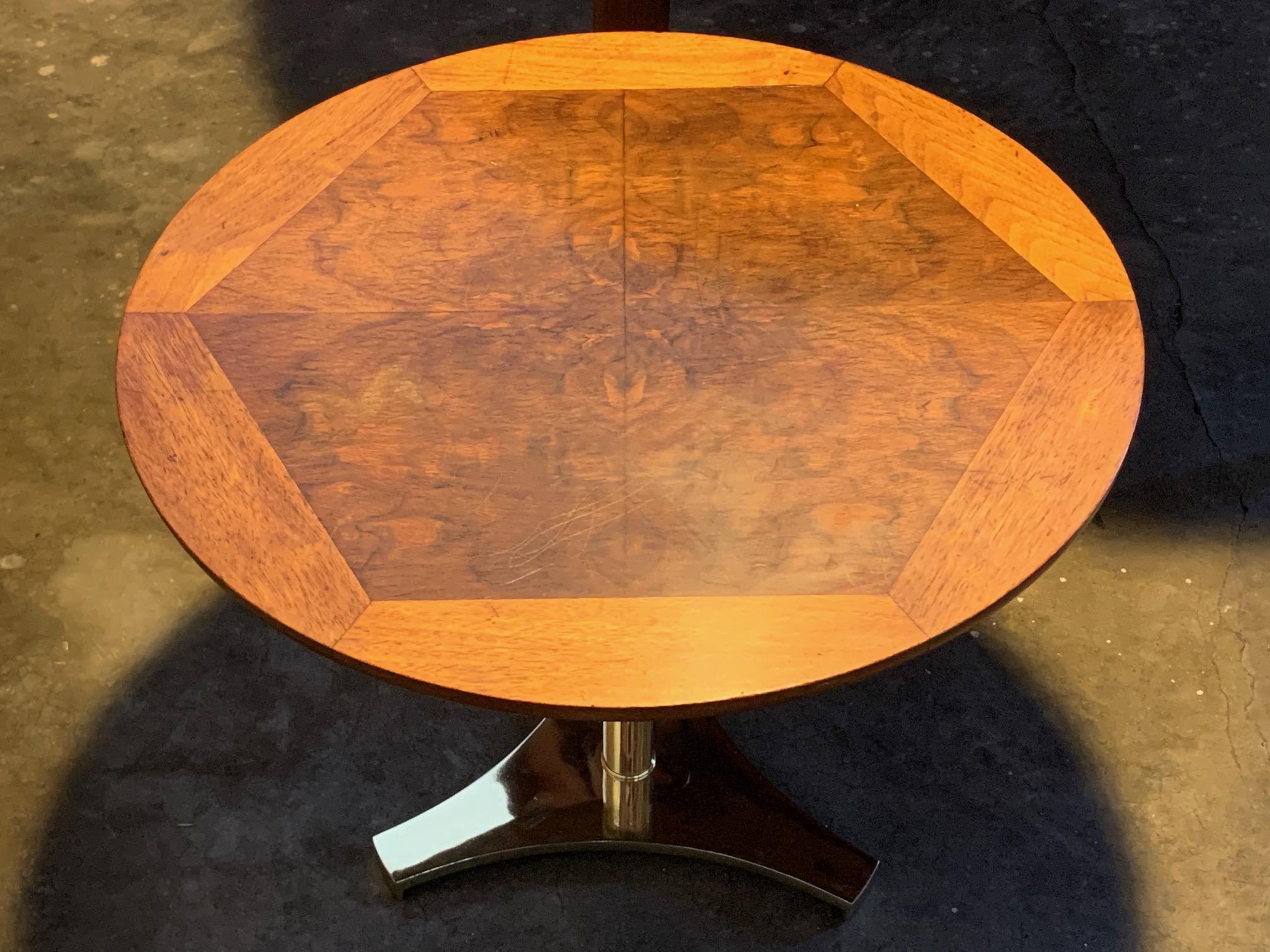 Milo Baughman Side Table with Brass Base at 1stDibs