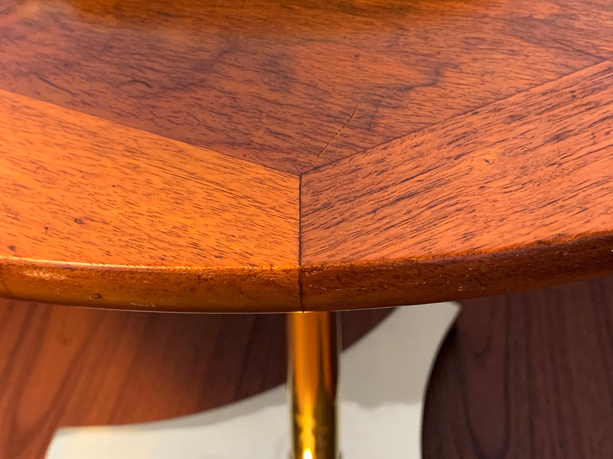 Milo Baughman Side Table with Brass Base at 1stDibs