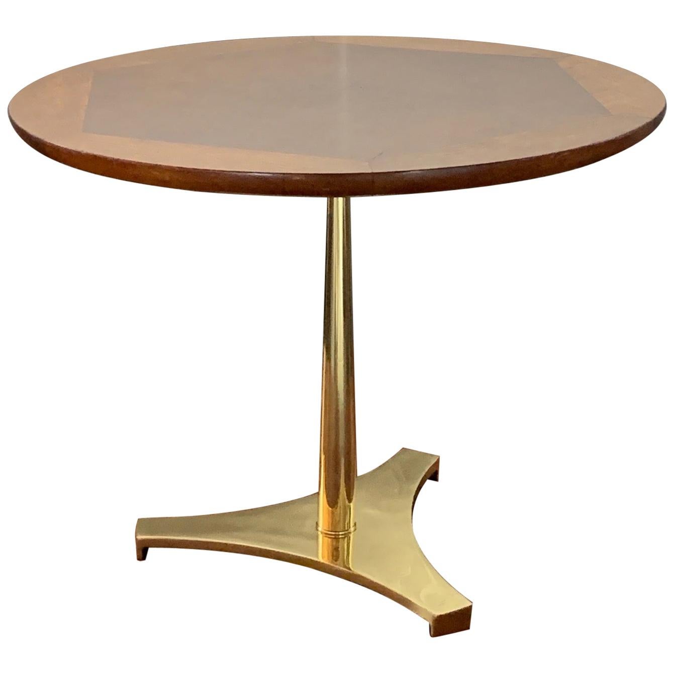 Milo Baughman Side Table with Brass Base at 1stDibs