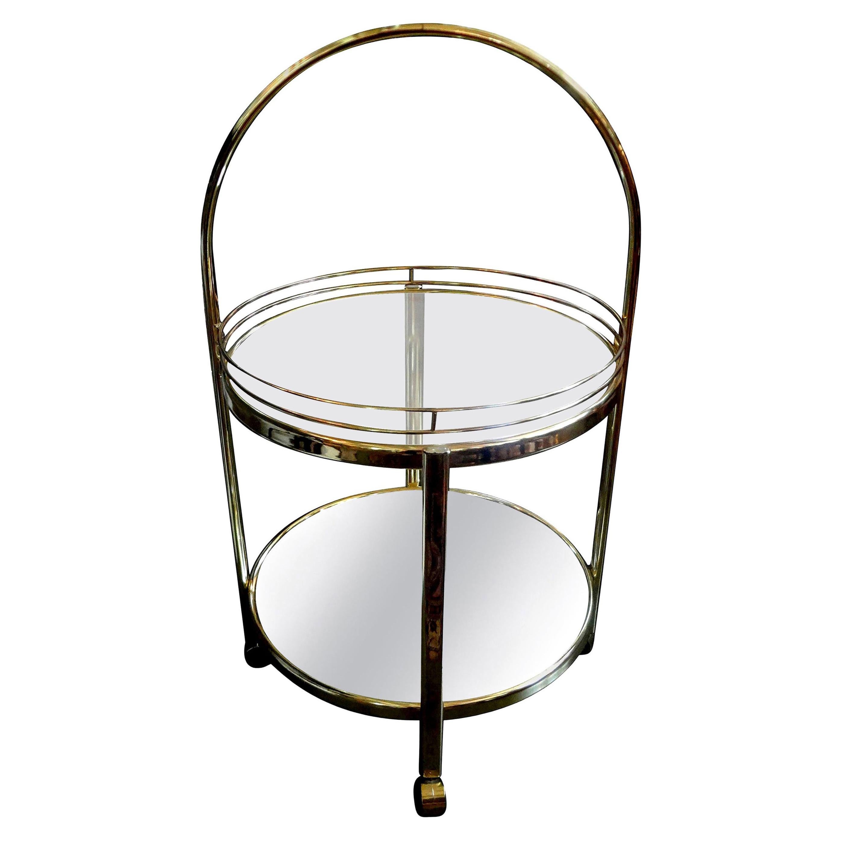 Milo Baughman Brass Bar Cart at 1stDibs