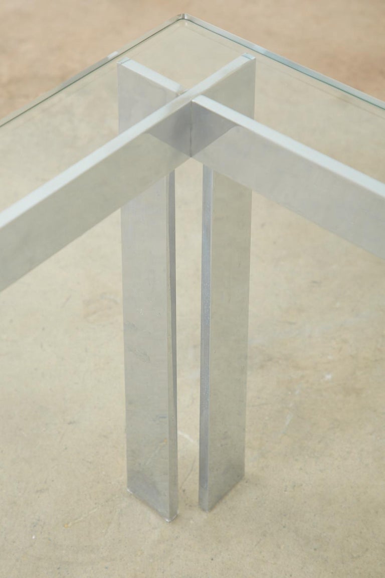 Milo Baughman Style Chrome and Glass Square Cocktail Table For Sale at ...