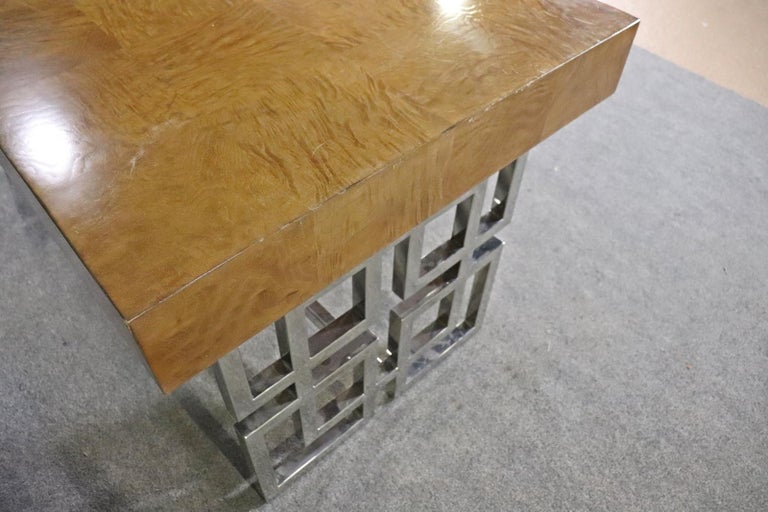 Milo Baughman Style Chrome Base Bernhardt Writing Desk For Sale at 1stDibs