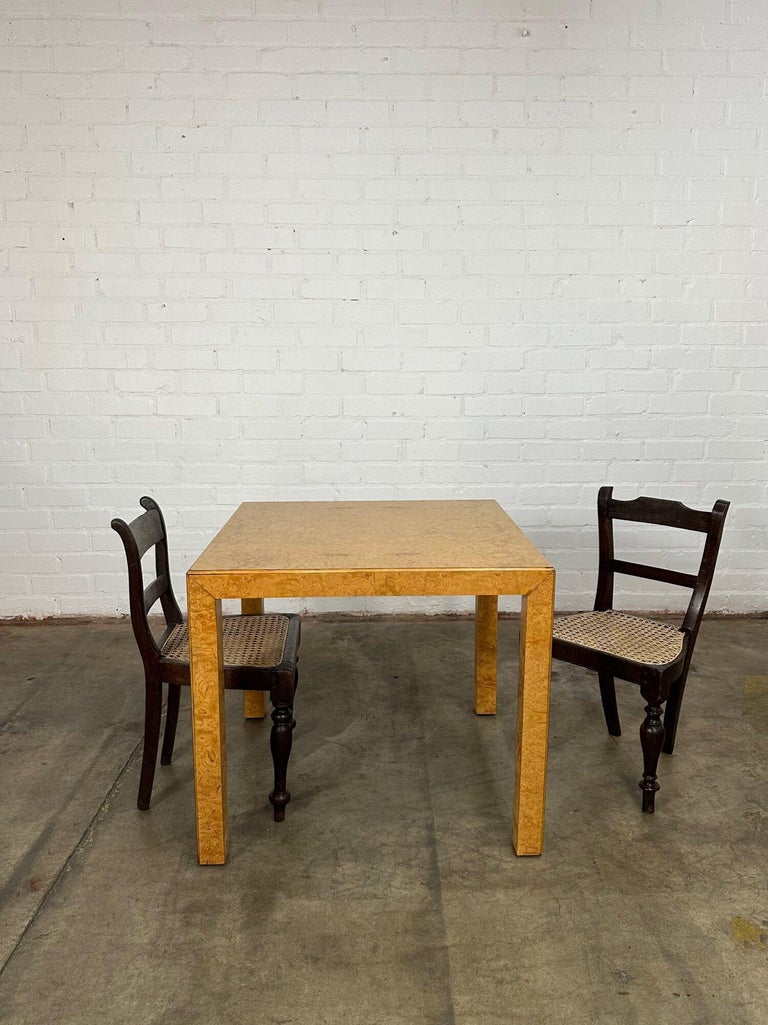 Milo Baughman Style Dining Table in Burl Wood For Sale at 1stDibs