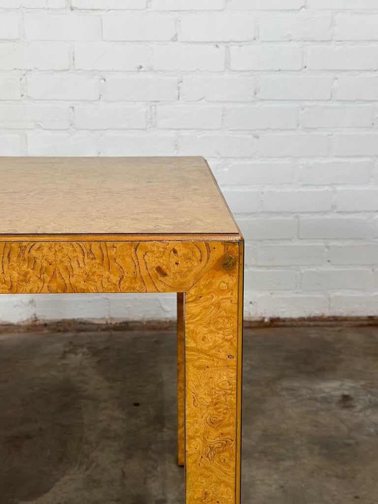 Milo Baughman Style Dining Table in Burl Wood For Sale at 1stDibs