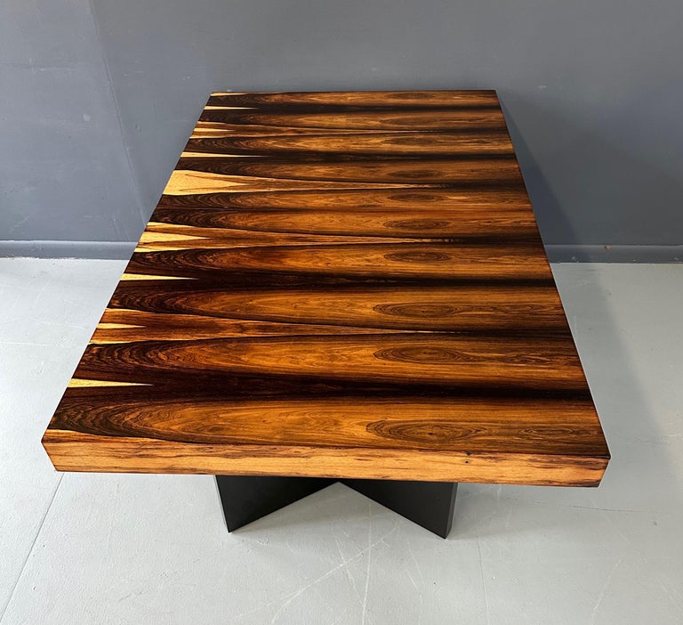 Milo Baughman Style Dining Table in Incredible Marabunda Wood Veneer ...