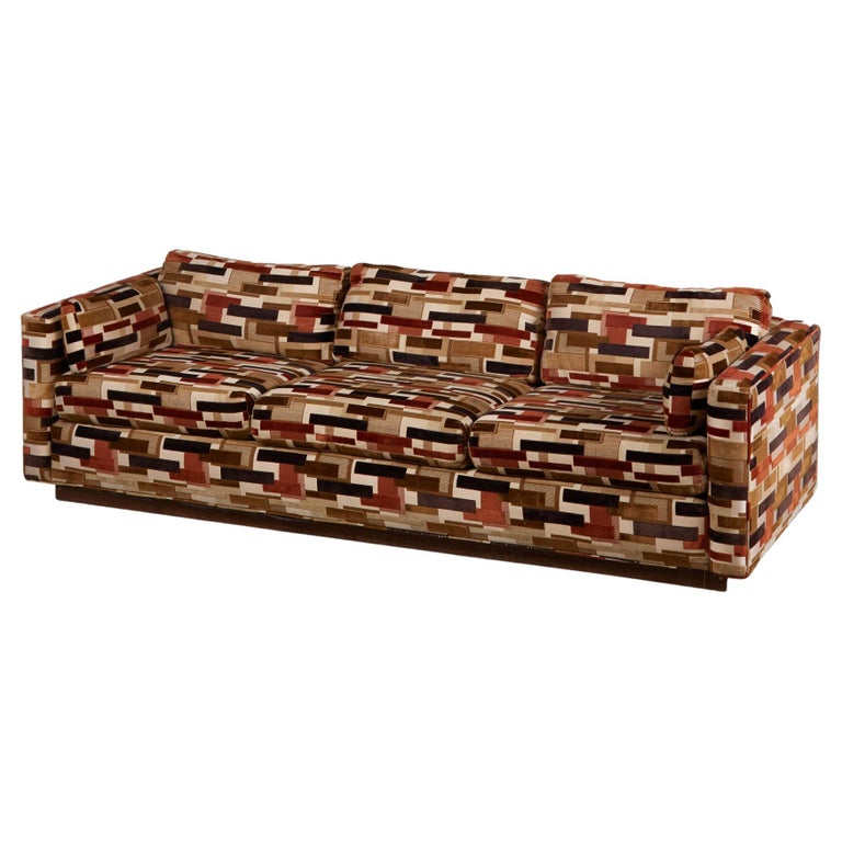 Milo Baughman Style Geometric Sofa at 1stDibs