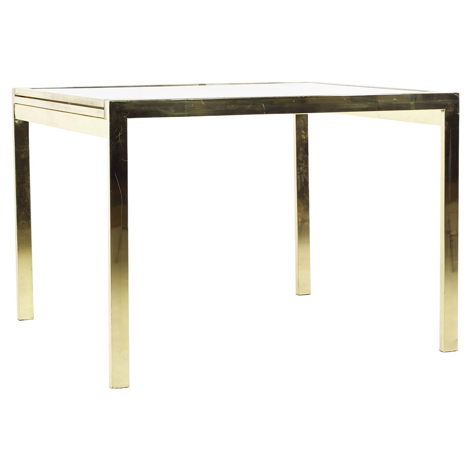 Brass and Glass Mid-Century Dining Table at 1stDibs